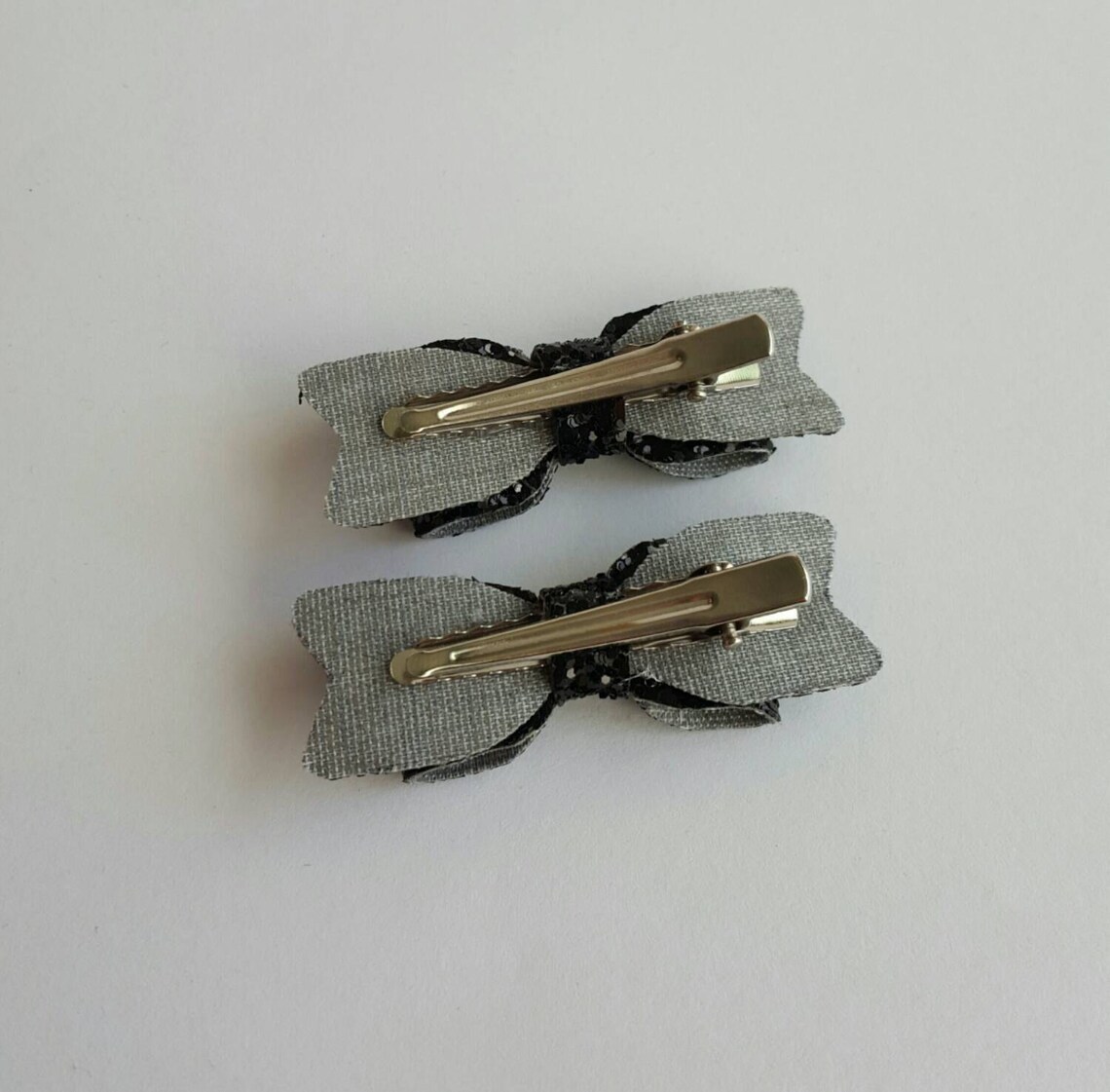 Navy glitter Hair bows navy Hair Clips blue hair clips Baby | Etsy