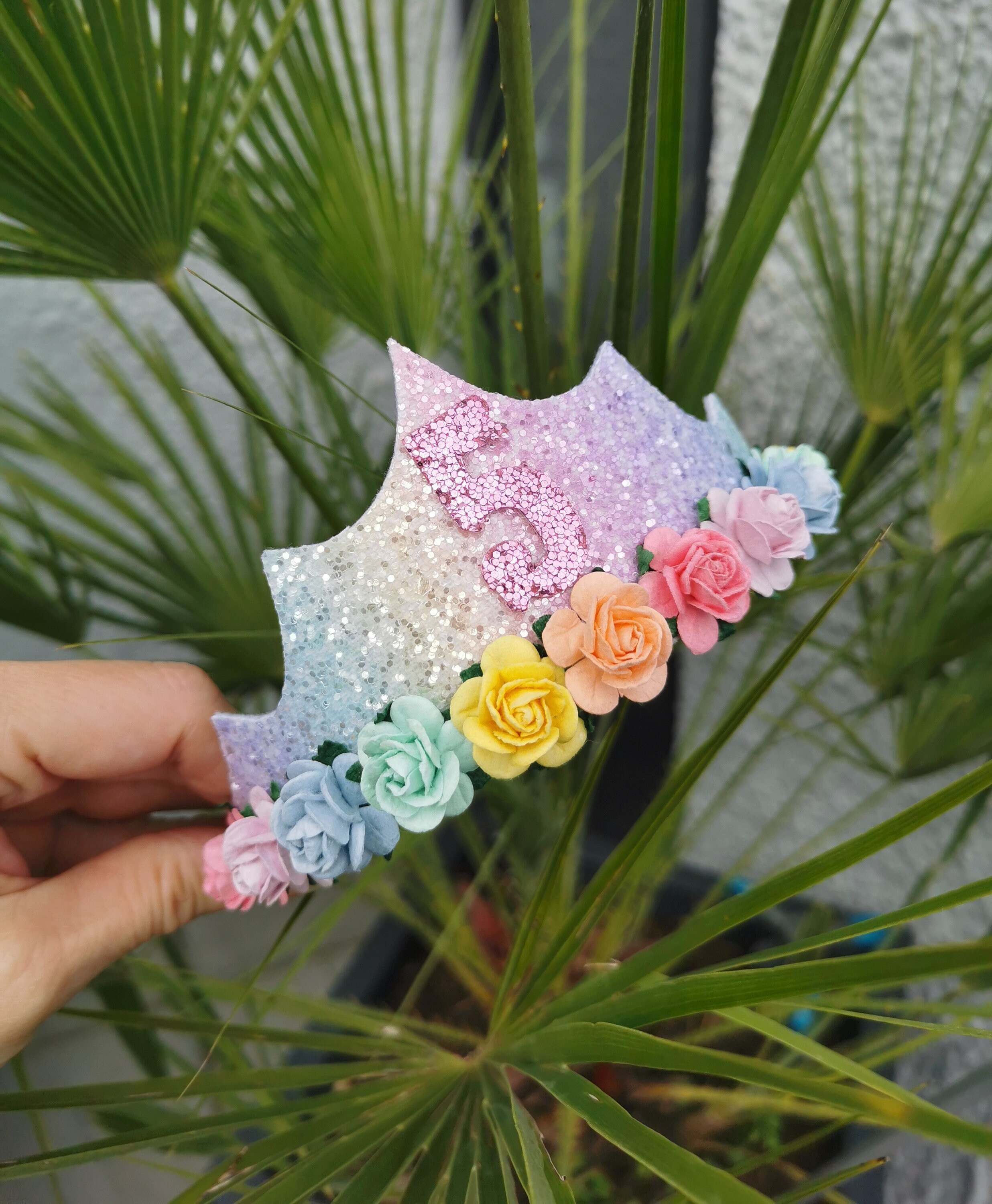 Birthday tiara rainbow Princess tiara rainbow birthday | Etsy