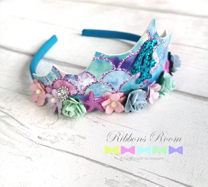 Birthday Tiara, Princess Tiara, Mermaid Party, Birthday Crown, Childs ...