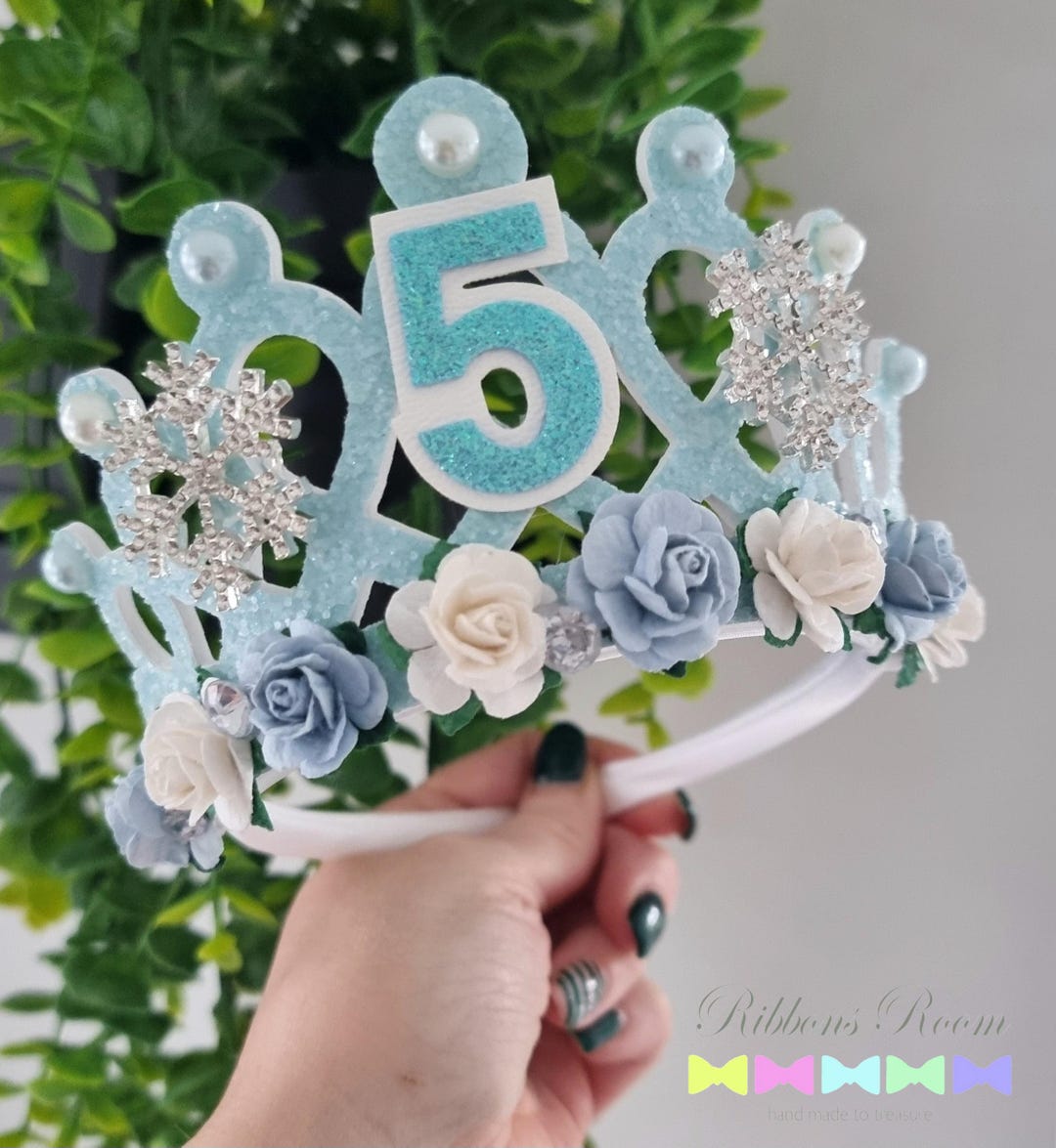 Snowflake Princess Birthday Tiara, Ice Queen Crown, Blue Princess Tiara ...