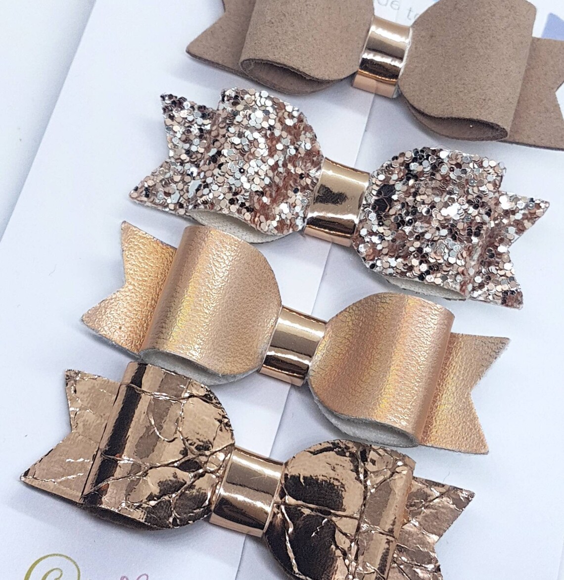 Small Rose Gold Hair Bows Small Hair Clips Hair Bows Little | Etsy UK