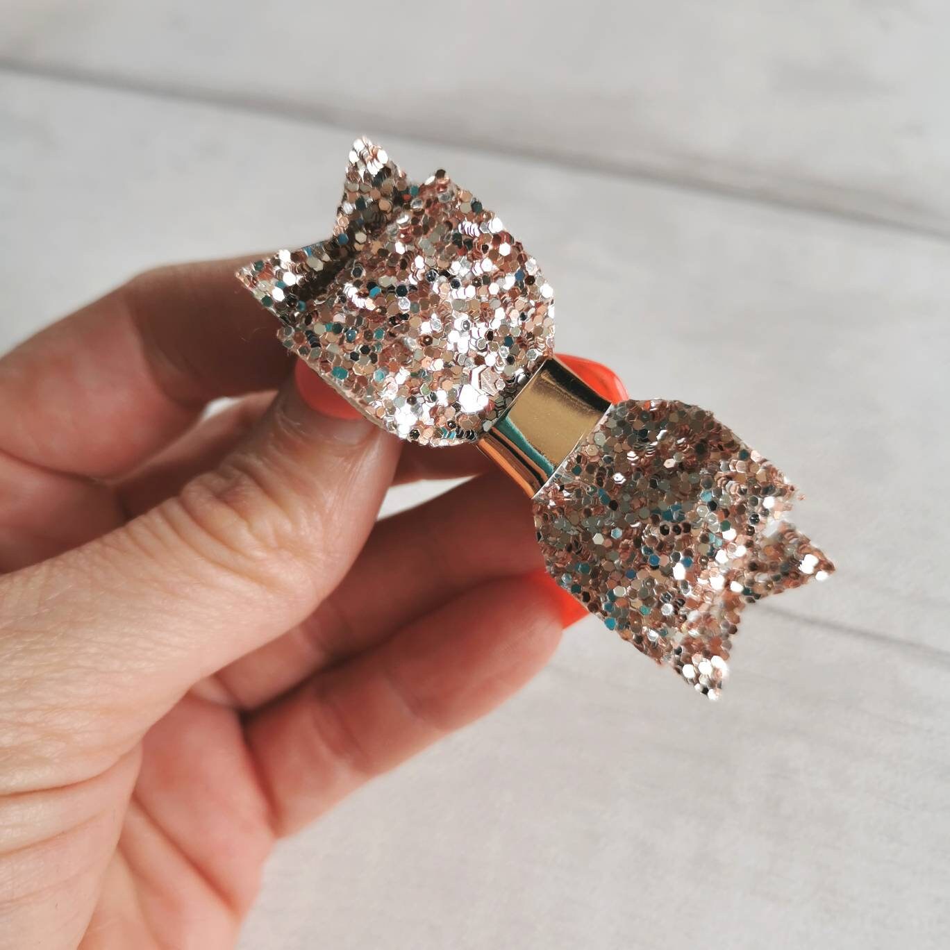 Small Rose Gold Hair Bows Small Hair Clips Hair Bows Little | Etsy UK