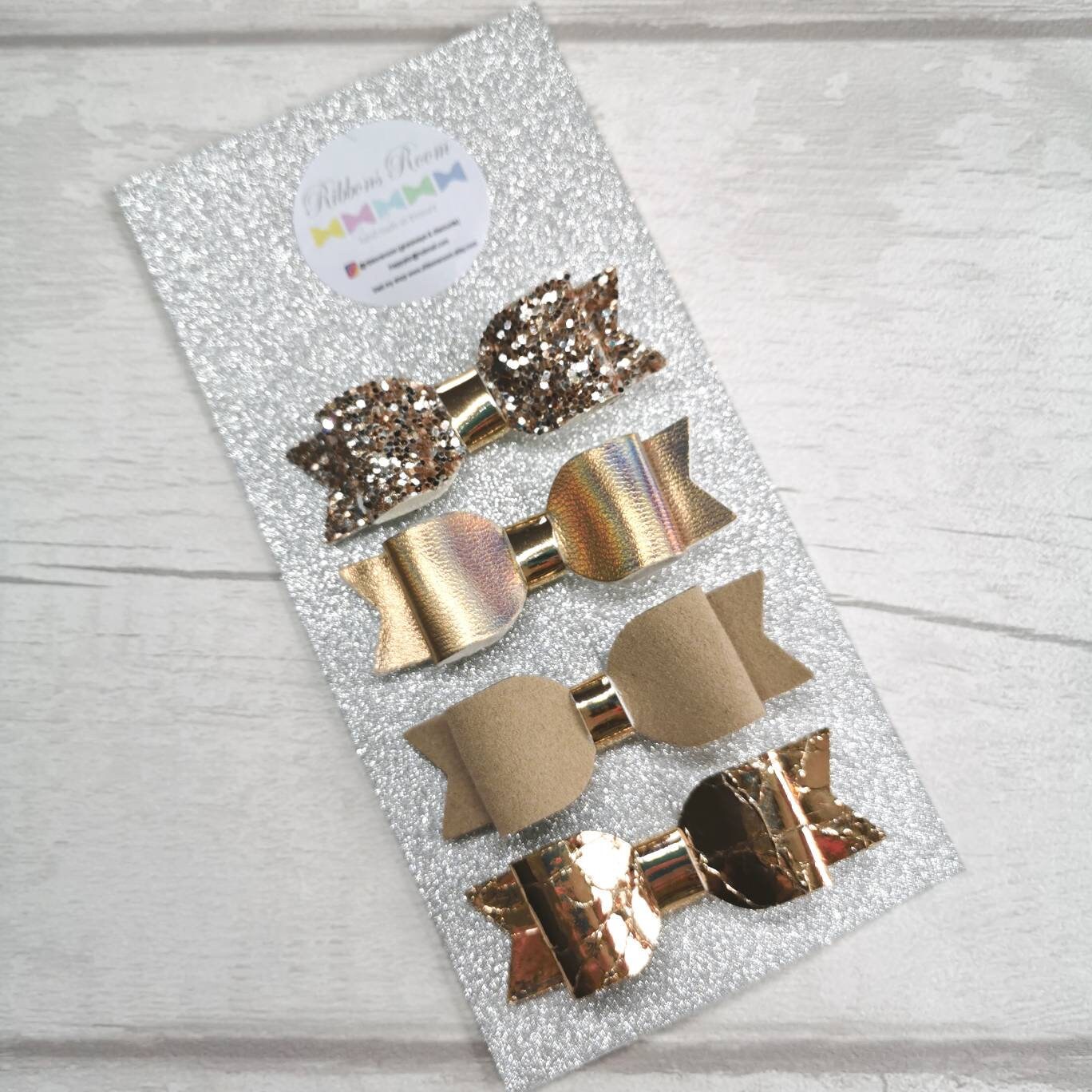 Small Rose Gold Hair Bows Small Hair Clips Hair Bows Little | Etsy UK