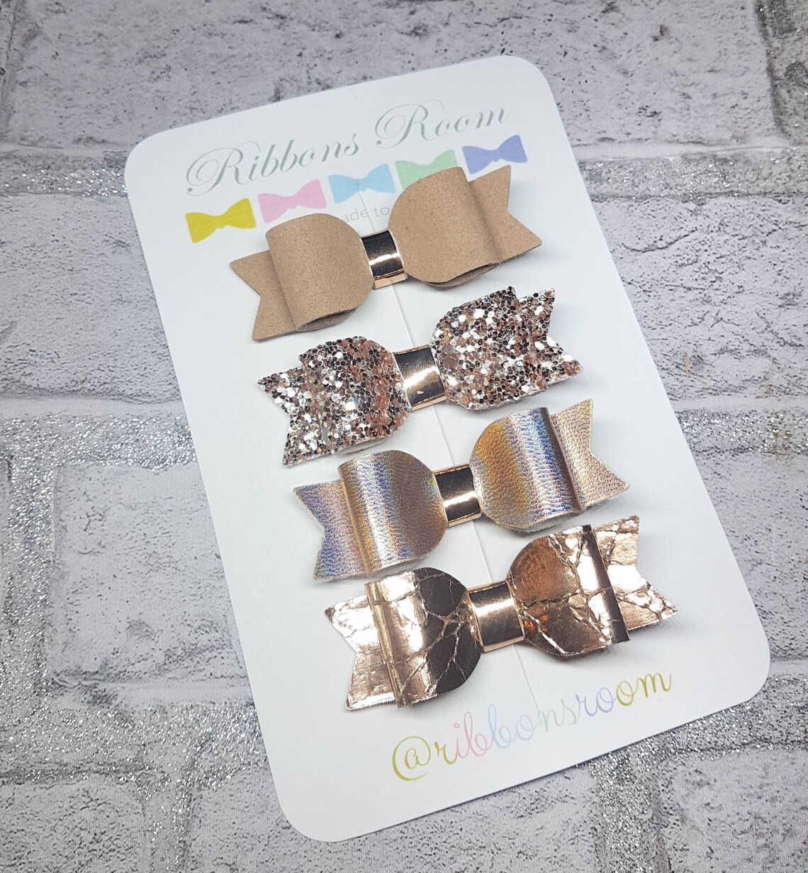 Small Rose Gold Hair Bows Small Hair Clips Hair Bows Little | Etsy UK