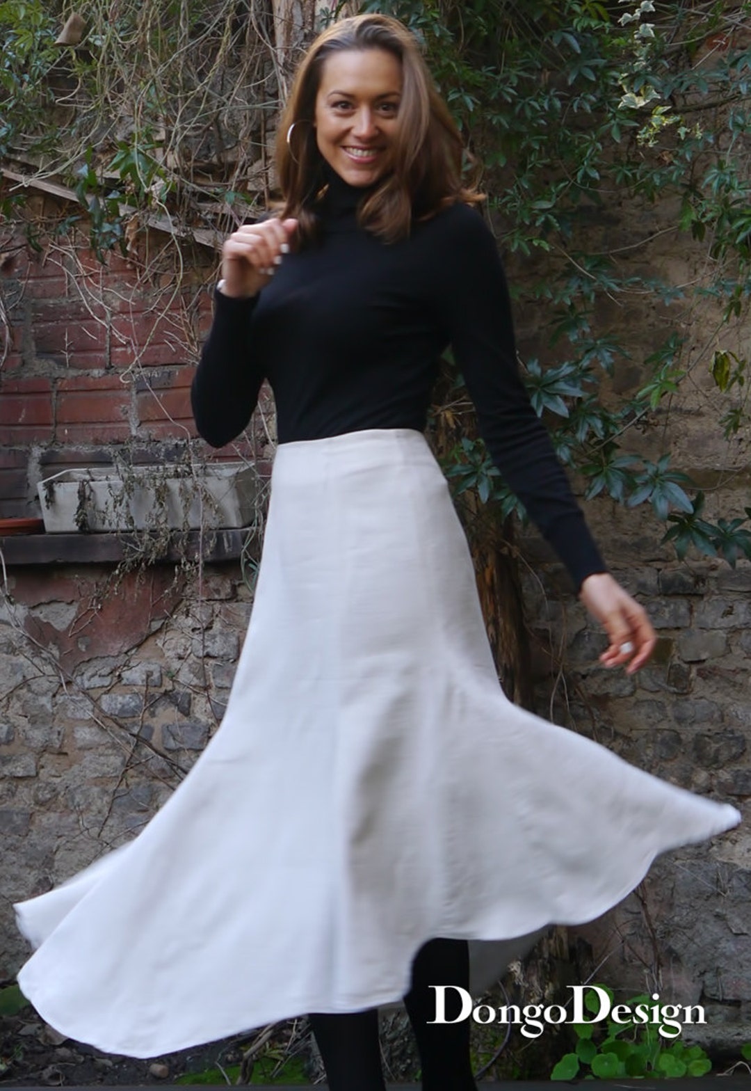 PDF Sewing Pattern Oblique Godet Skirt With E-book Sewing Instructions ...