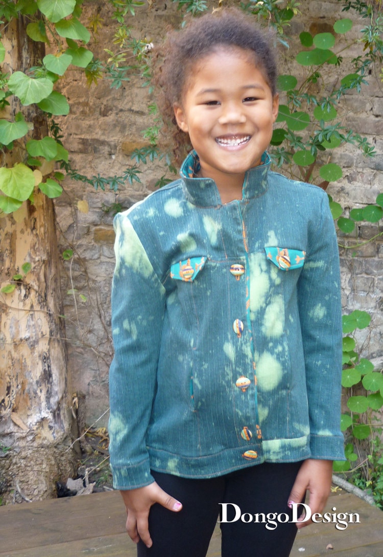 PDF Sewing Pattern Childrens Jeans Jacket Simone as PDF File With Ebook ...