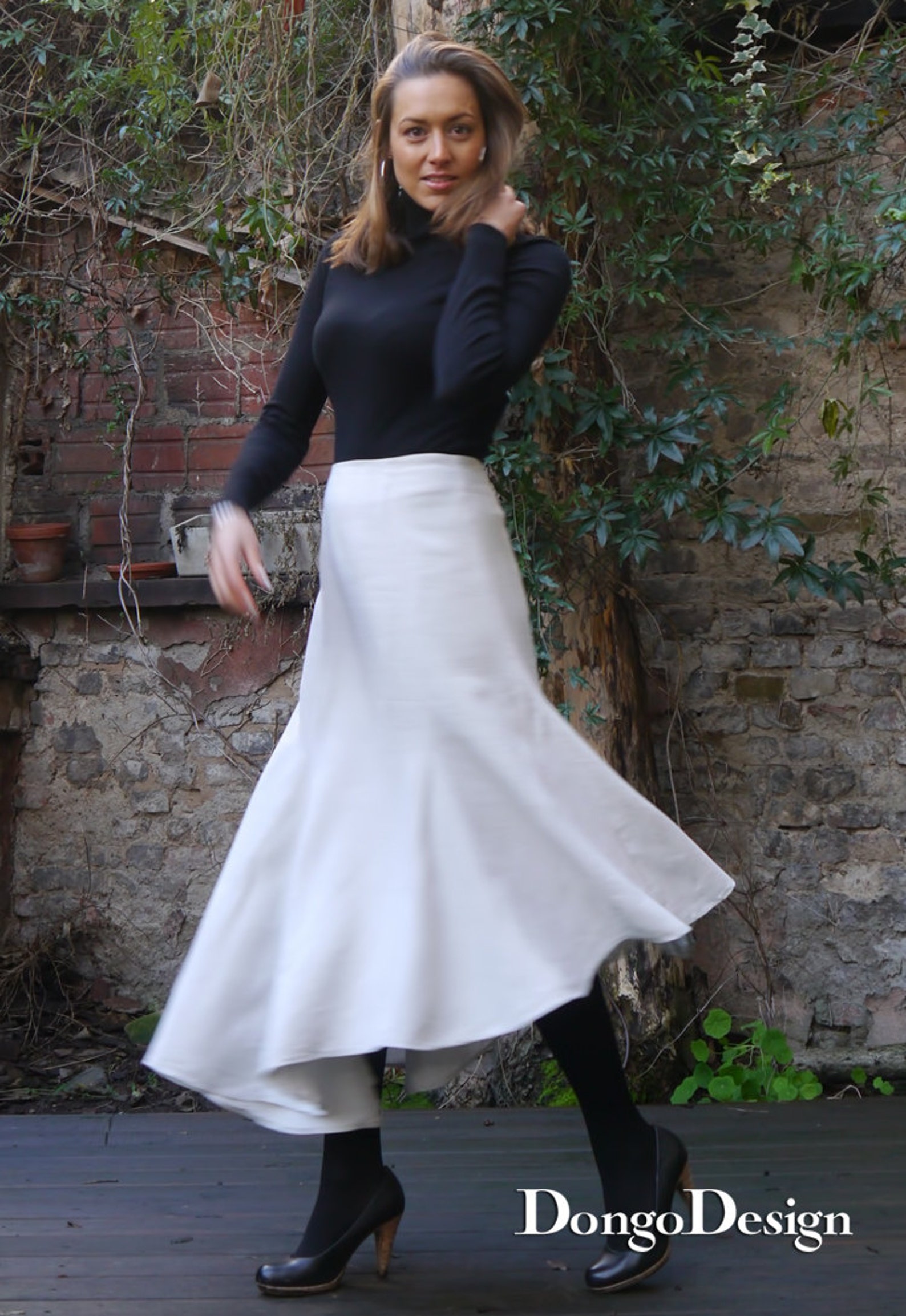 PDF Sewing Pattern Oblique Godet Skirt With E-book Sewing Instructions ...