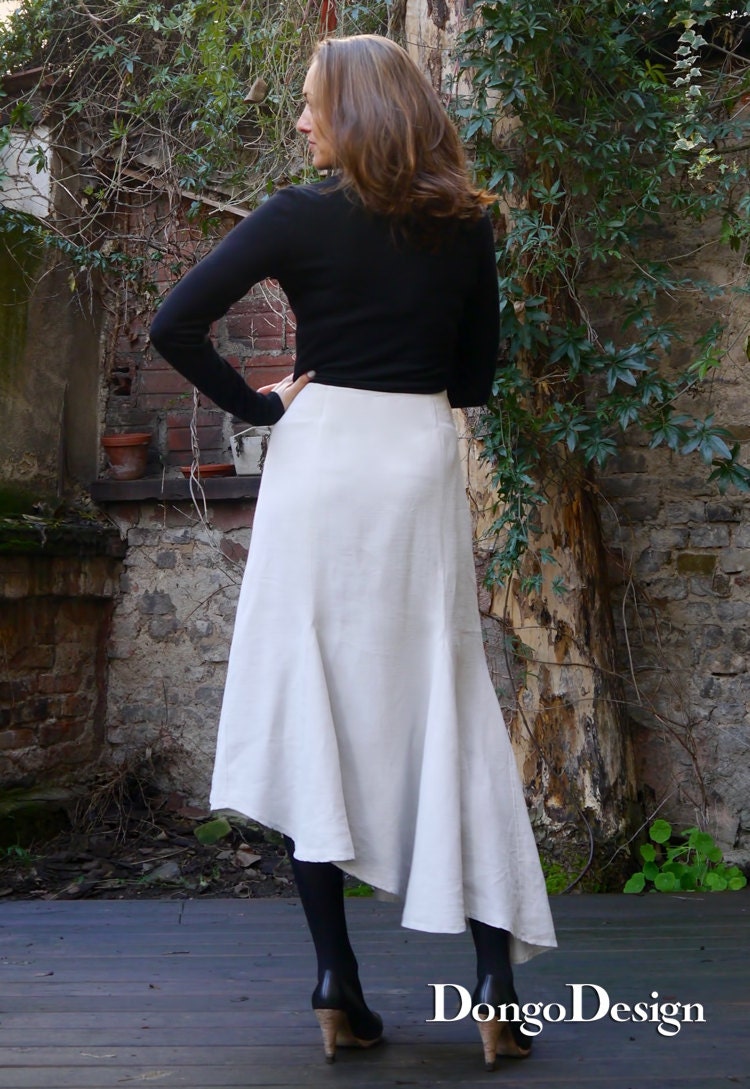 PDF Sewing Pattern Oblique Godet Skirt With E-book Sewing Instructions ...