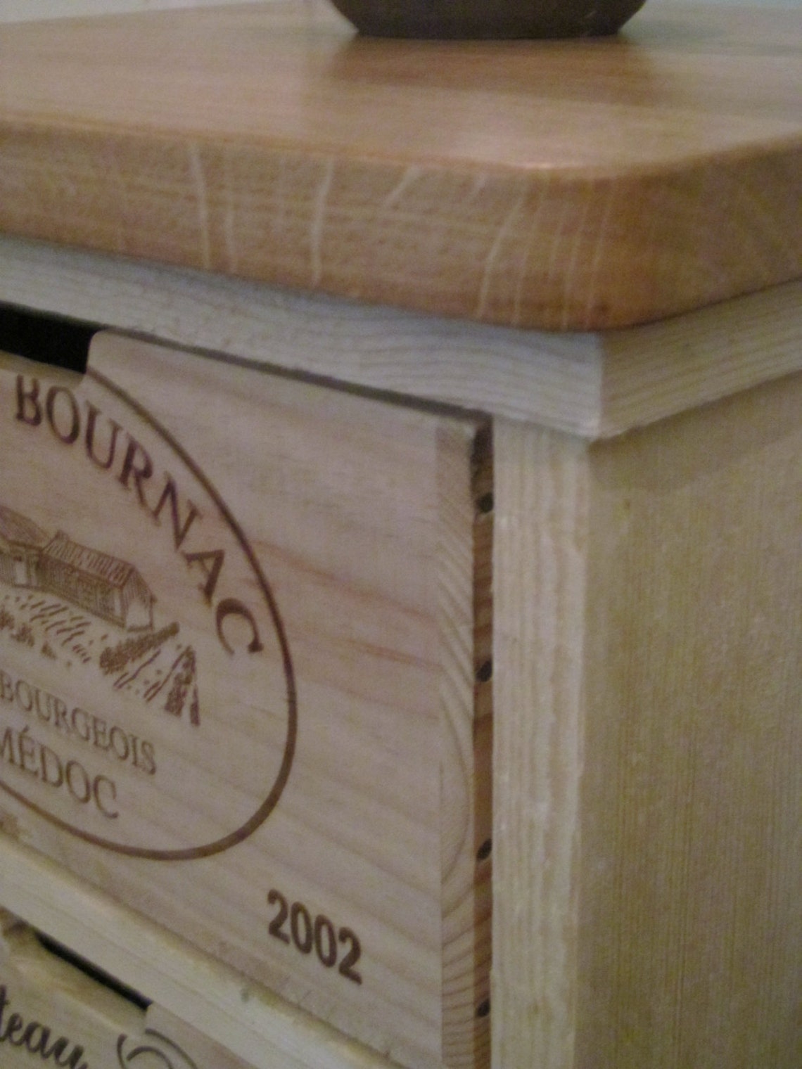 2 Bedside Tables With Authentic Wine Boxes - Etsy