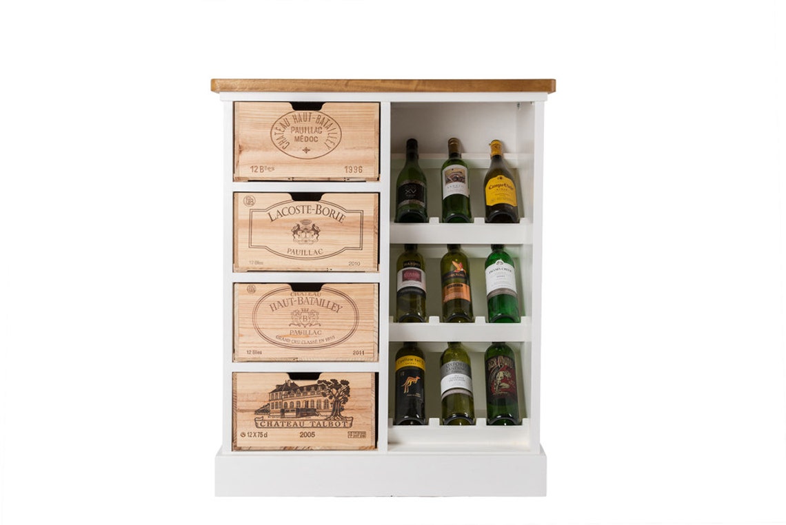 Wine Rack With Authentic French Wine Boxes as Drawer - Etsy