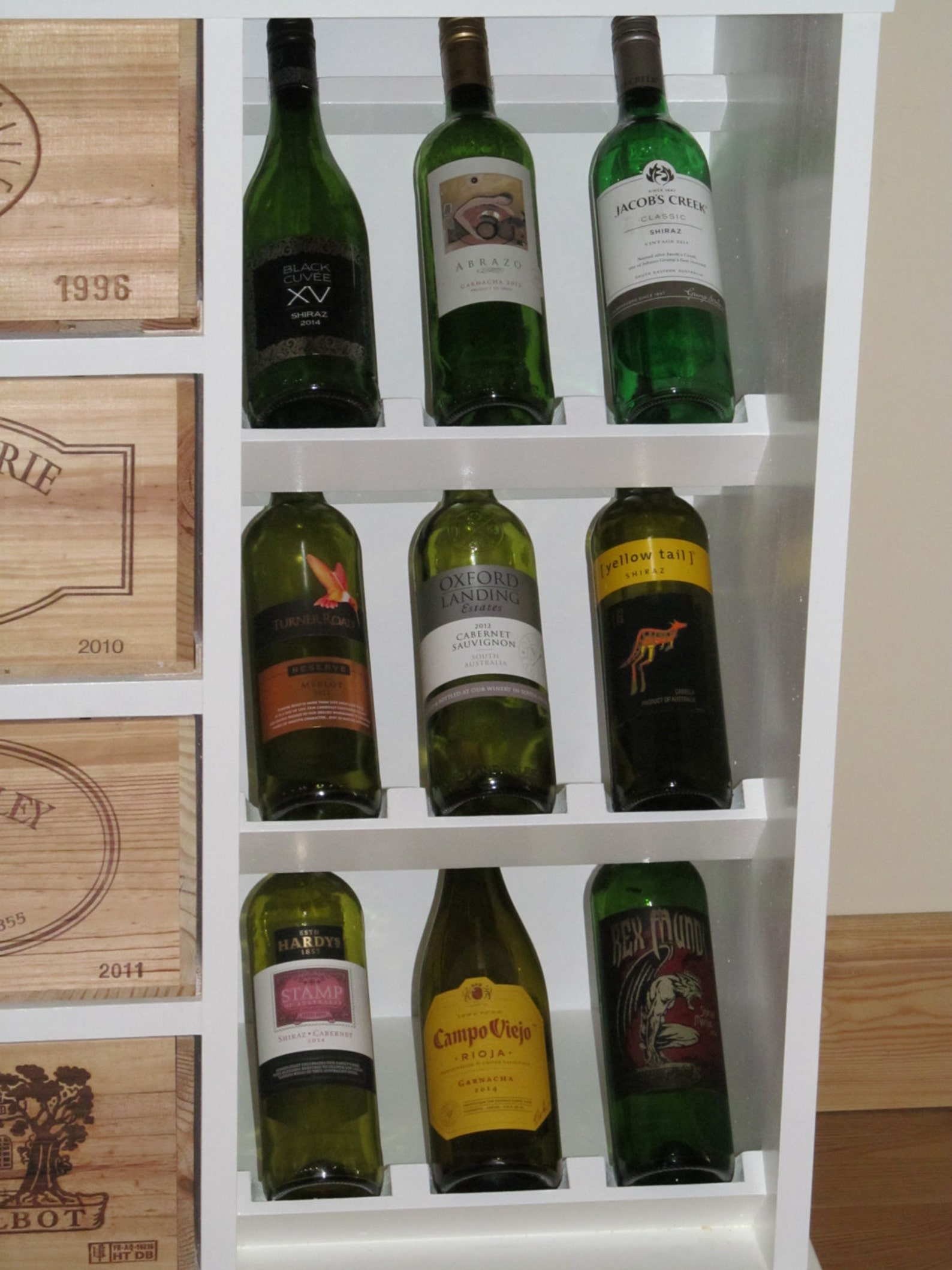 Wine Rack With Authentic French Wine Boxes as Drawer - Etsy