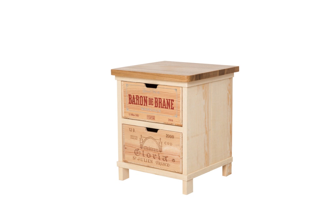 Rustic Wine Box Bedside Table Handmade - Etsy