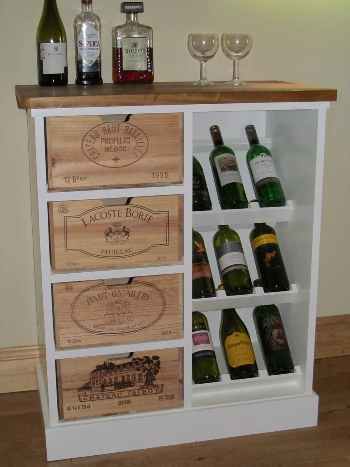 Wine Rack With Authentic French Wine Boxes as Drawer - Etsy UK