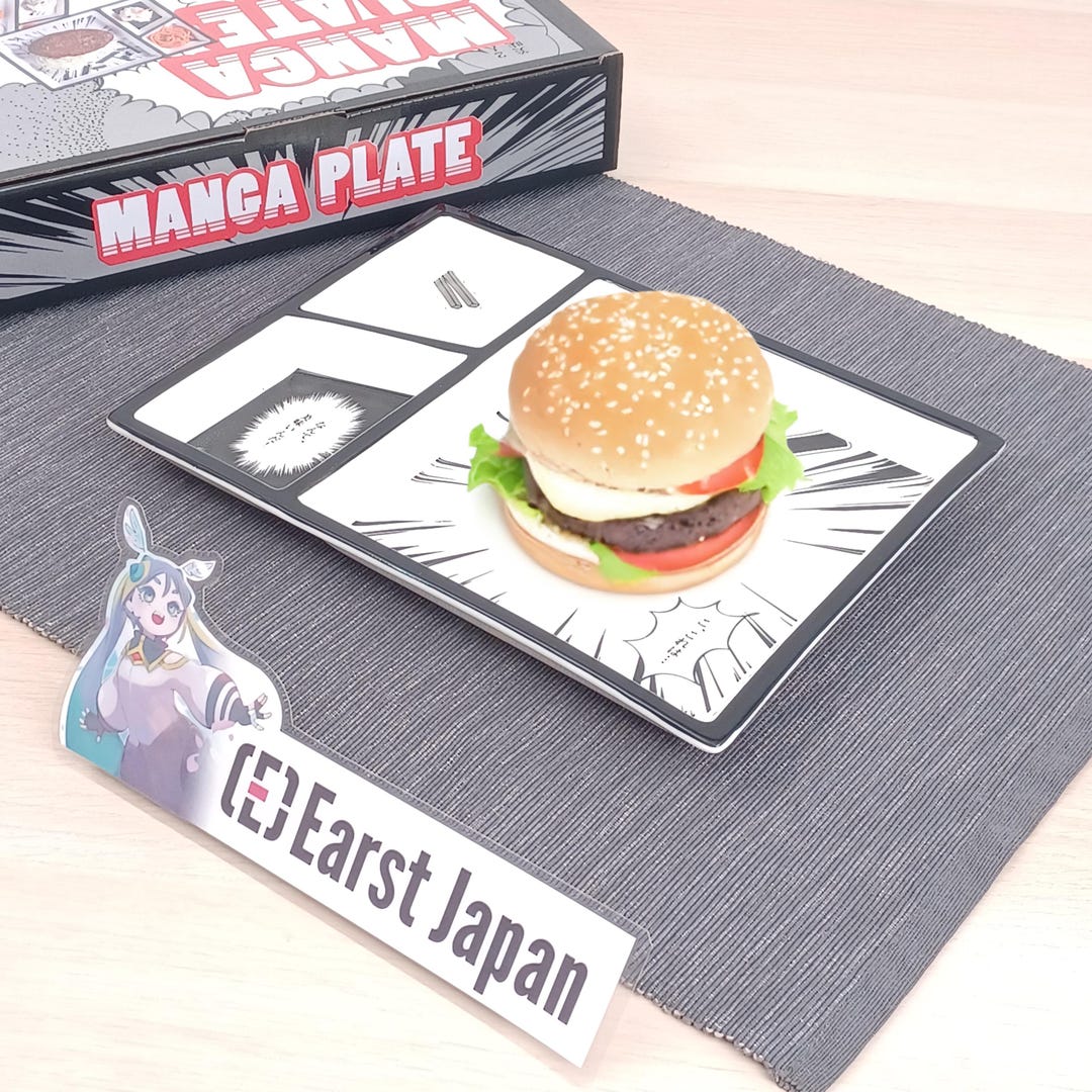 Manga Style Japanese Plate | Anime Dish Monochrome Art | Made in Japan ...