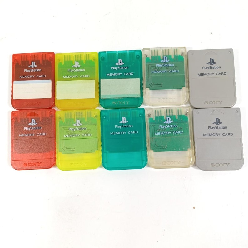 Used Sony Original PS1 Memory Card Lot of 10 Genuine Playstation 1 ...