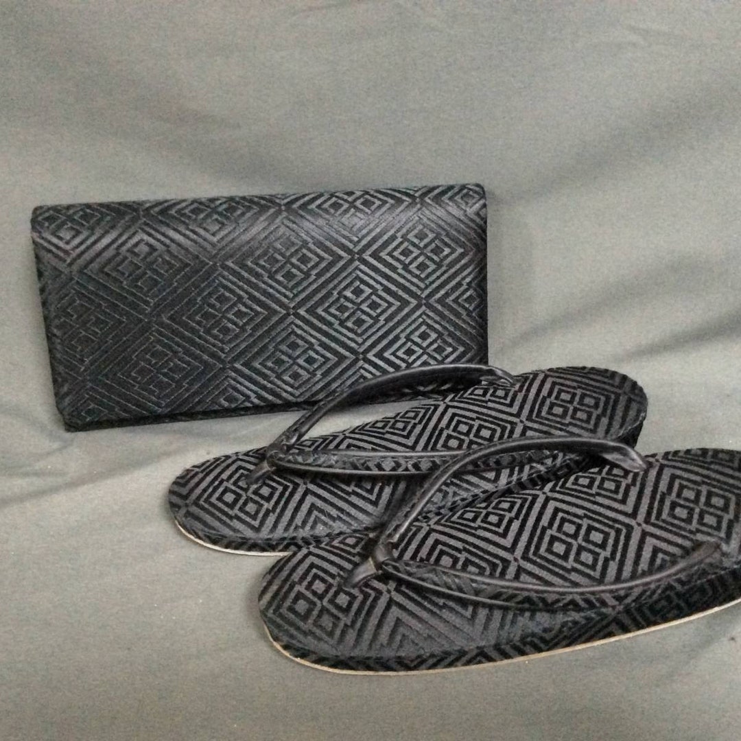 Used Kimono Zori and Handbag Set, Japanese Traditional Sandals and ...