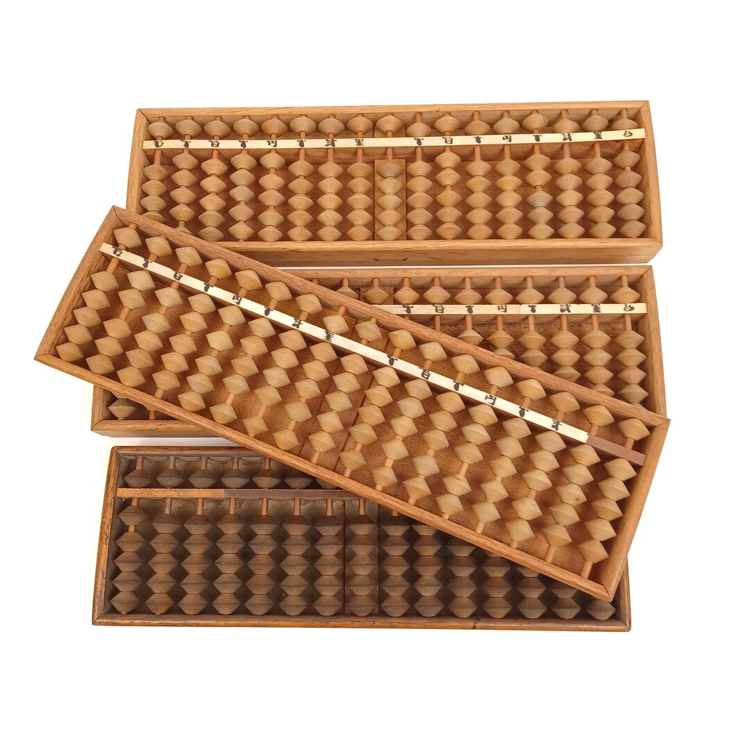 Used Vintage Japanese Wooden Abacus Set of 4 – Showa Era Soroban Tools ...
