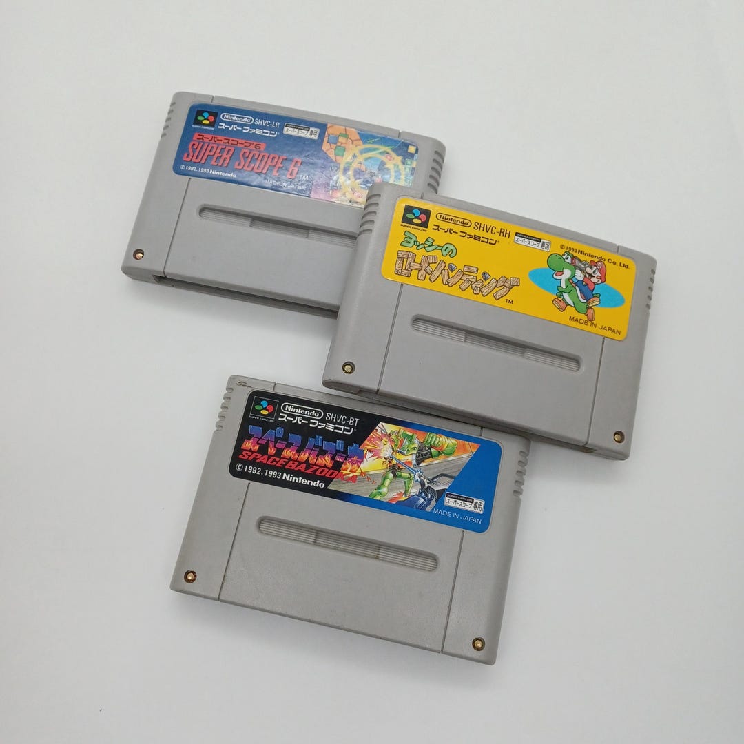 NINTENDO Super Famicom SFC Yoshi Road Hunting Space Bazooka Super Scope ...