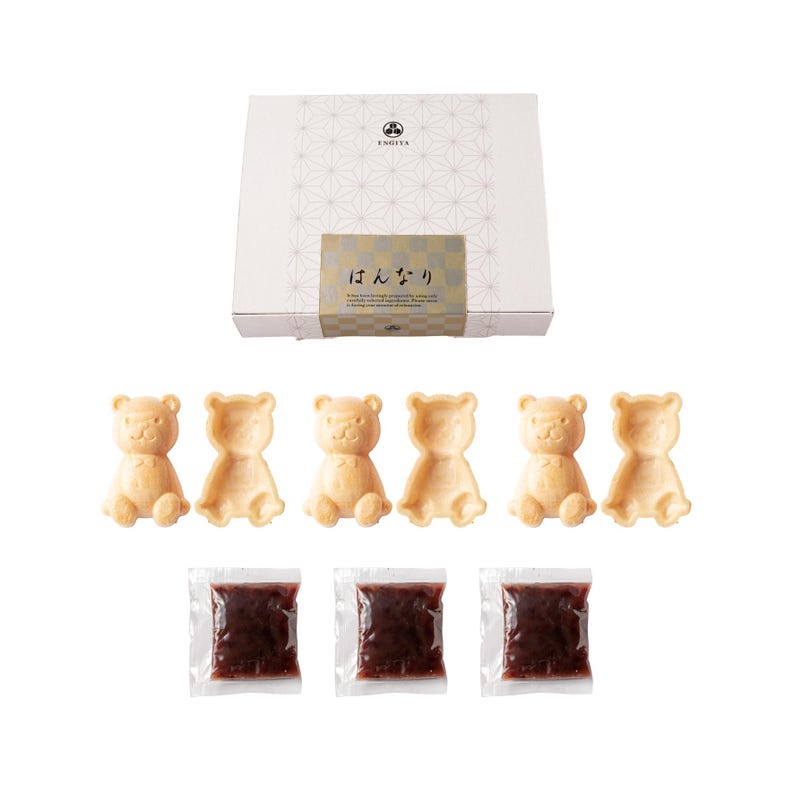 Bear Shaped Japanese Monaka 3 Pack of Crispy Wafers With Sweet Bean ...