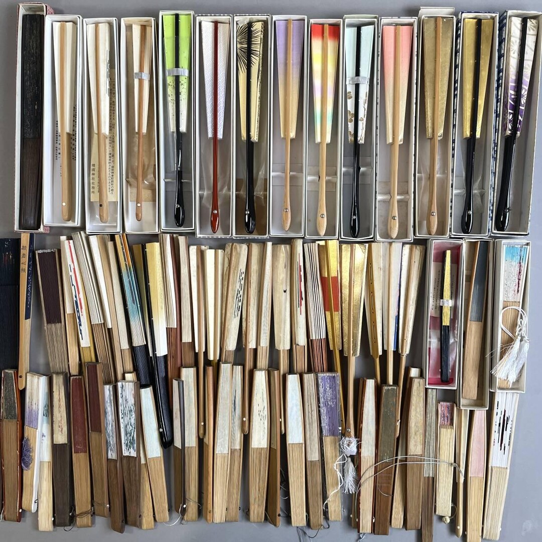 Used Japanese Fans Bulk Lot of 74 - Vintage Mai-ogi, Kabuki and ...