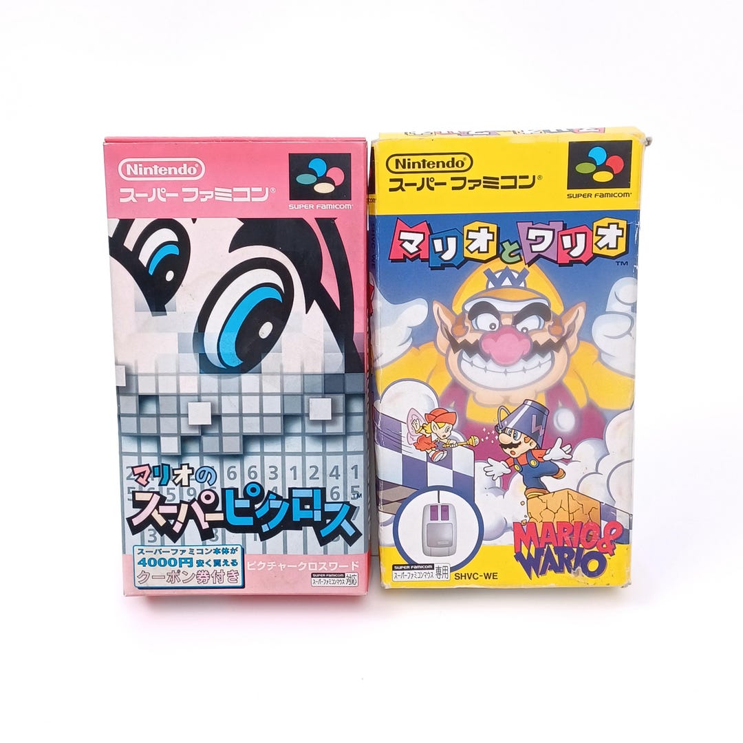 NINTENDO Super Famicom SFC Mario & Wario Picross CIB Japan Import Ntsc ...