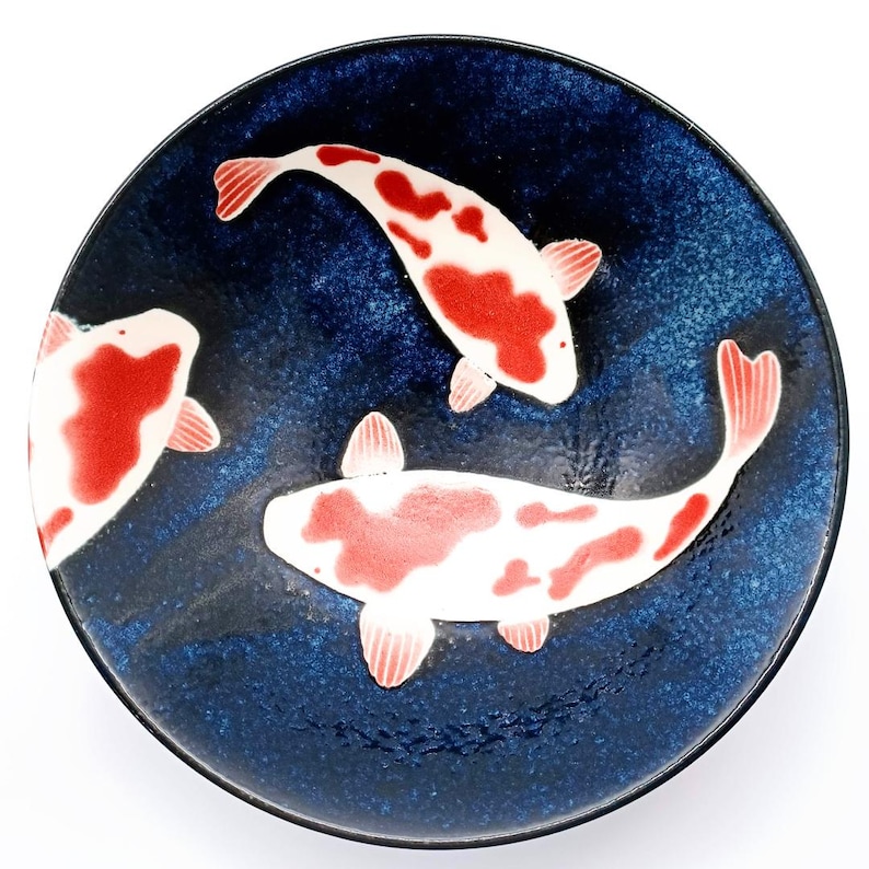 New Japanese Koi Fish Noodle Bowl Ceramic Large Ramen Bowl Udon Soba ...