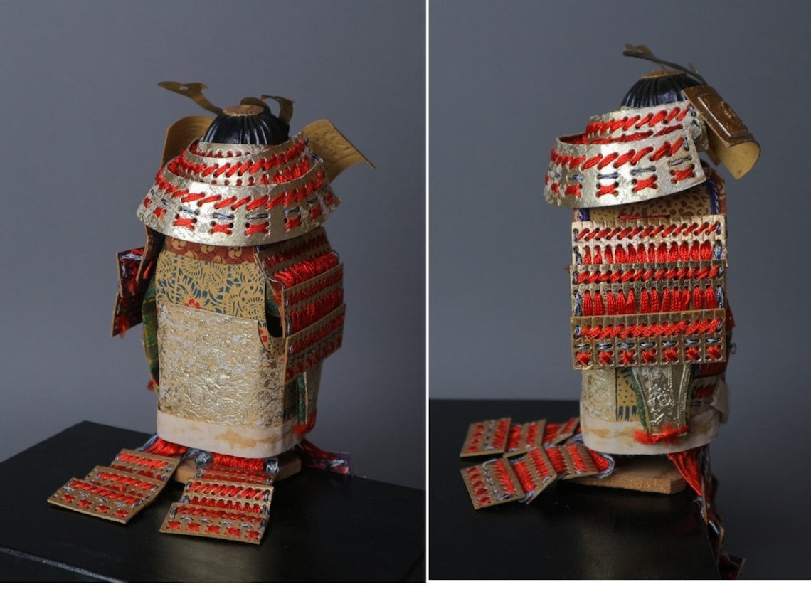 Display Miniature Samurai Armor with Original Trunk Japanese | Etsy