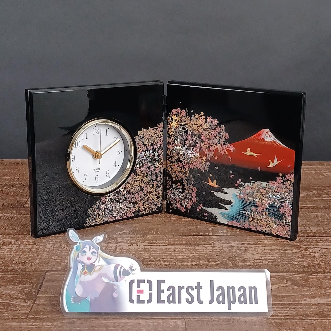 Japanese Folding Screen Clock – Byobu With Mt. Fuji and Sakura Design ...
