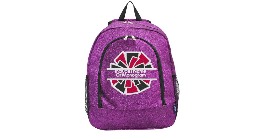 Purple Glitter Backpack Large, Split Pom Cheerleader - Etsy