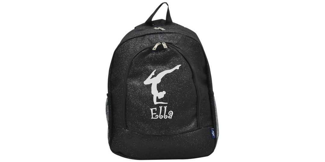 Black Glitter Backpack Large, Gymnastics Gymnast - Etsy