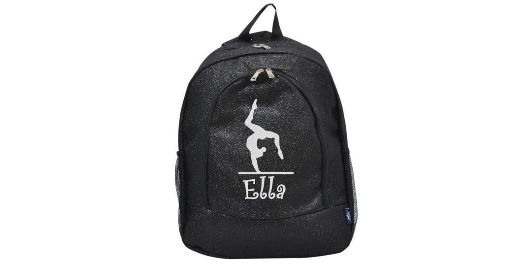 Black Glitter Gymnast Backpack | Custom Cheer & Dance Gift | Kids ...