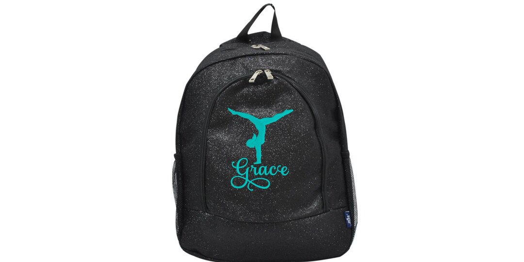 Large Black Glitter Backpack Gymnastics - Etsy