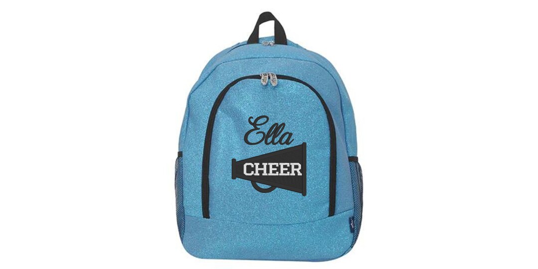 Turquoise Glitter Large Backpack, Megaphone Cheerleader - Etsy