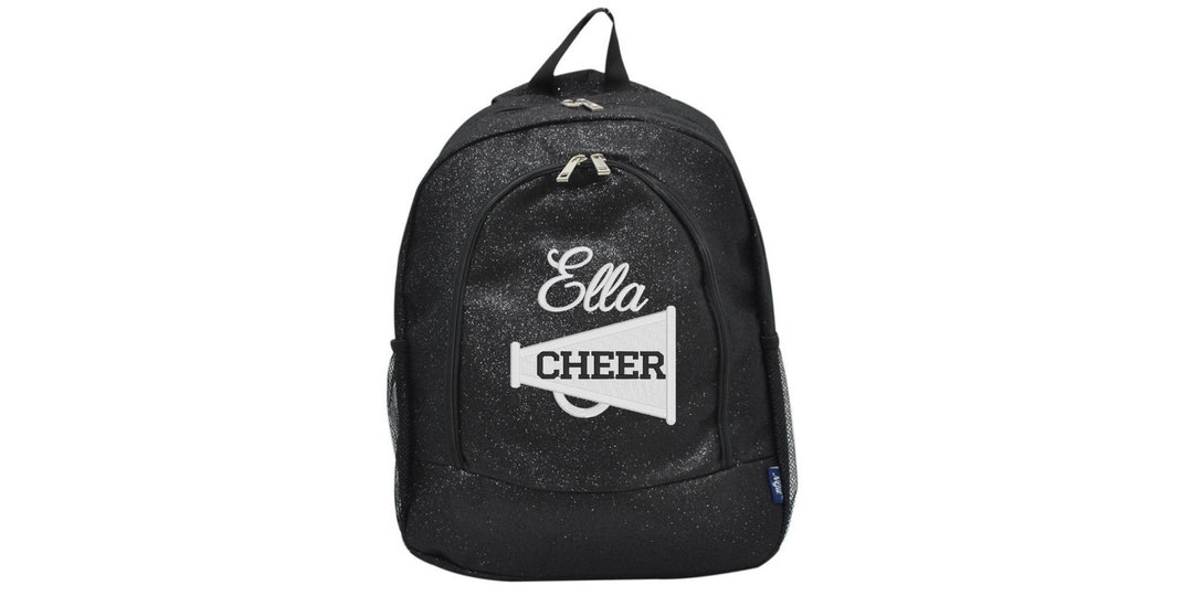 Black Glitter Large Backpack, Megaphone Cheerleader - Etsy