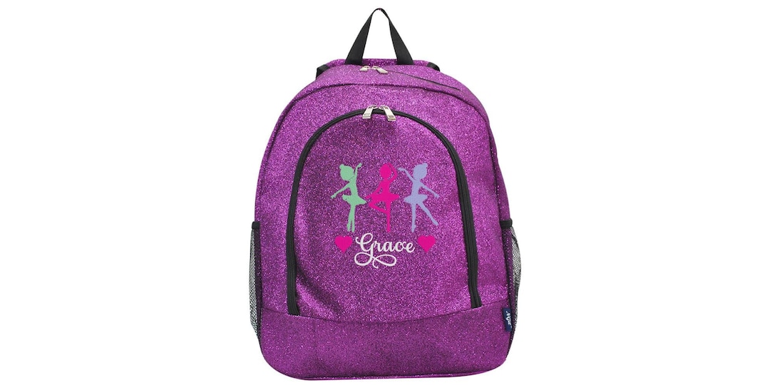 Large Purple Glitter Backpack Dance - Etsy