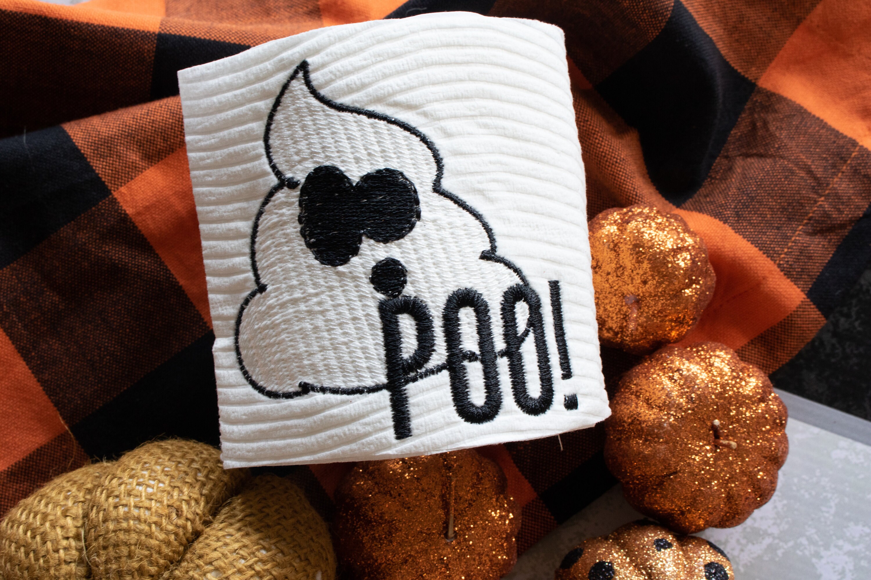 Ghost Poo Embroidered Halloween Toilet Paper | Etsy