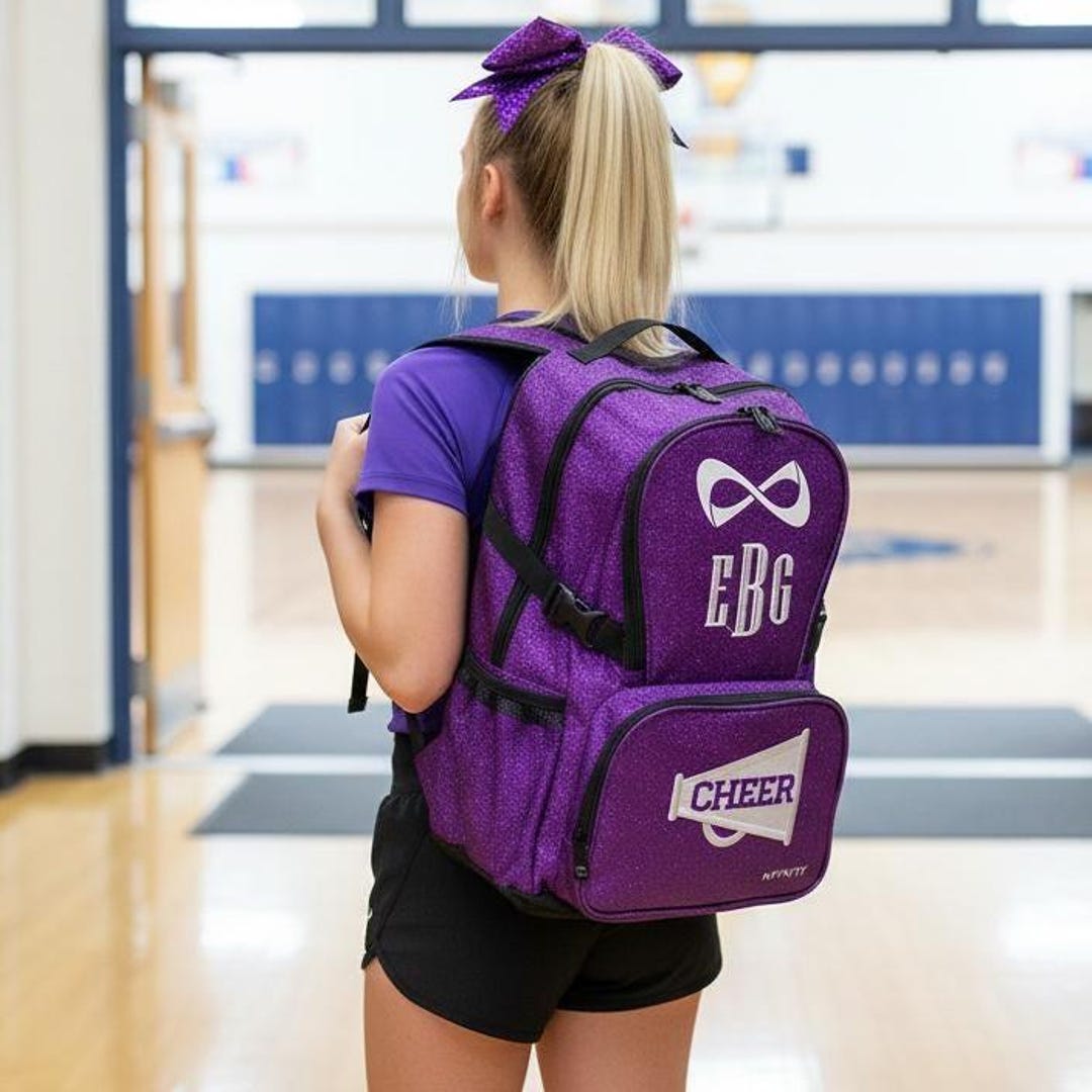 Nfinity Glitter Cheer Backpack, Custom Embroidered Name, Sports & Cheer ...