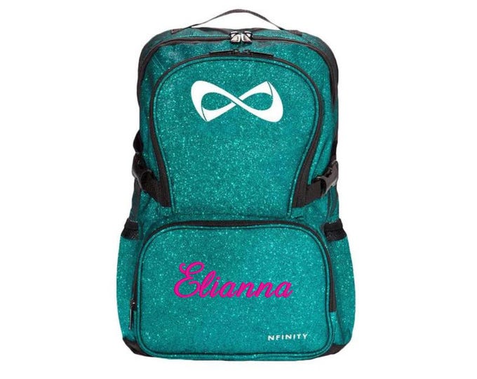 Nfinity Full Size Black Sparkle Backpacks With Pink Logo Includes ...
