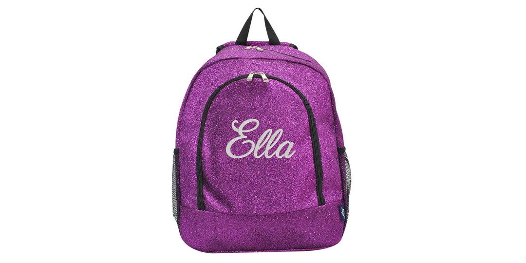 Purple Glitter Backpack, Glitz and Glam, Large Monogram Backpack - Etsy
