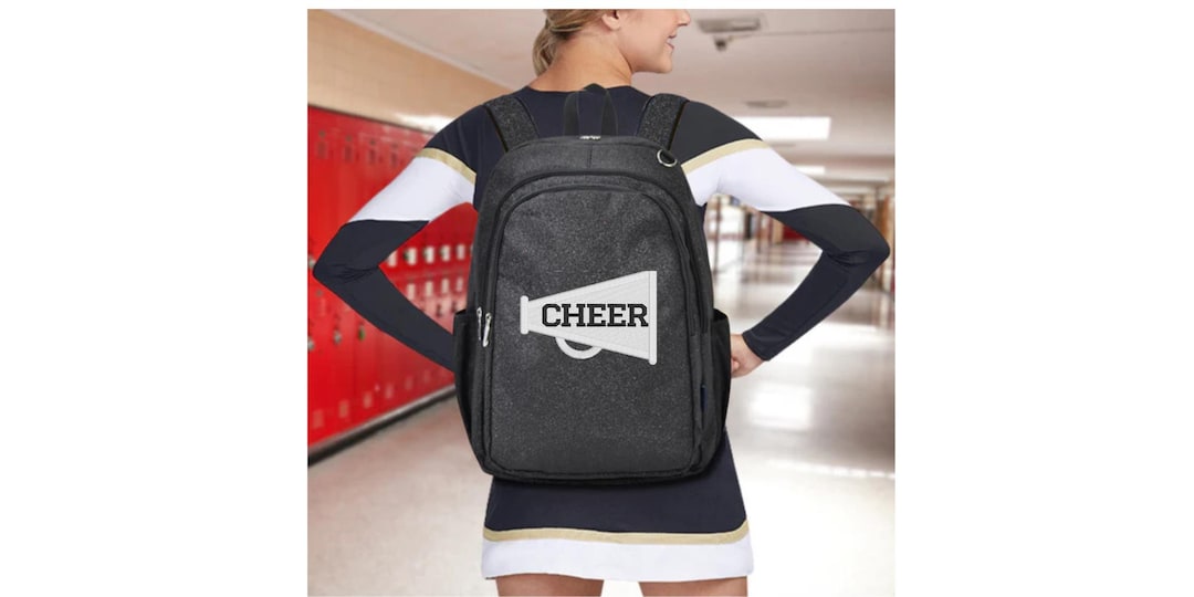 Large Black Glitter Backpack Cheerleading - Etsy