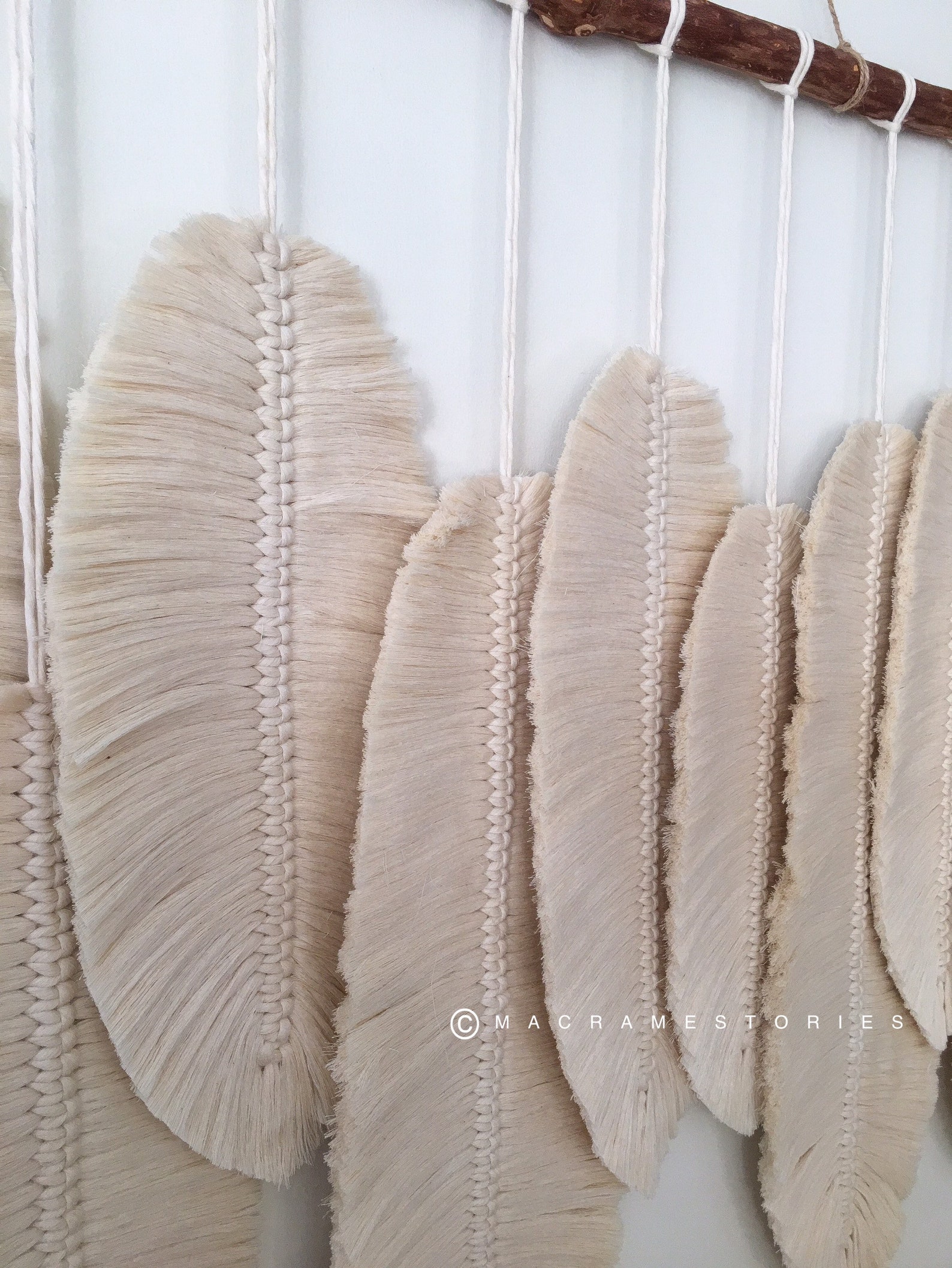 LARGE MACRAME FEATHERS Macrame Leaves Boho Macrame Wall - Etsy