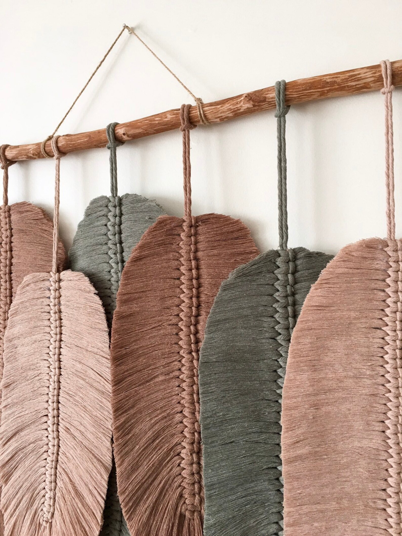 MACRAME FEATHERS Macrame Leaves Boho Macrame Wall Hanging - Etsy