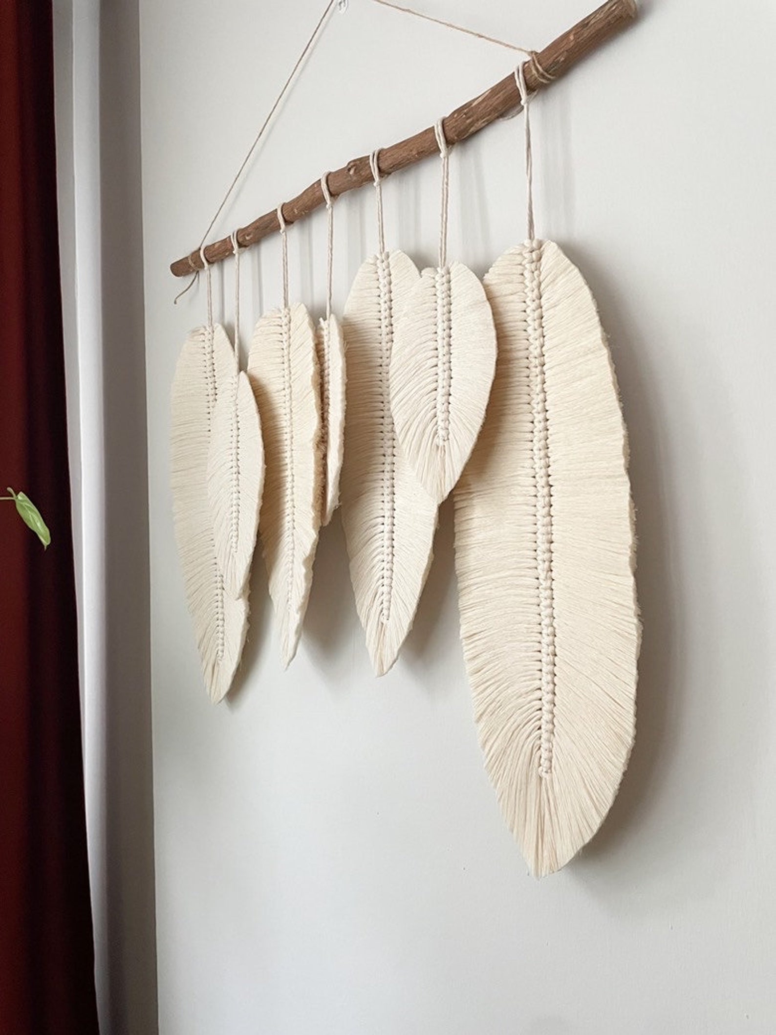 MACRAME FEATHERS Macrame Leaves Boho Macrame Wall Hanging - Etsy