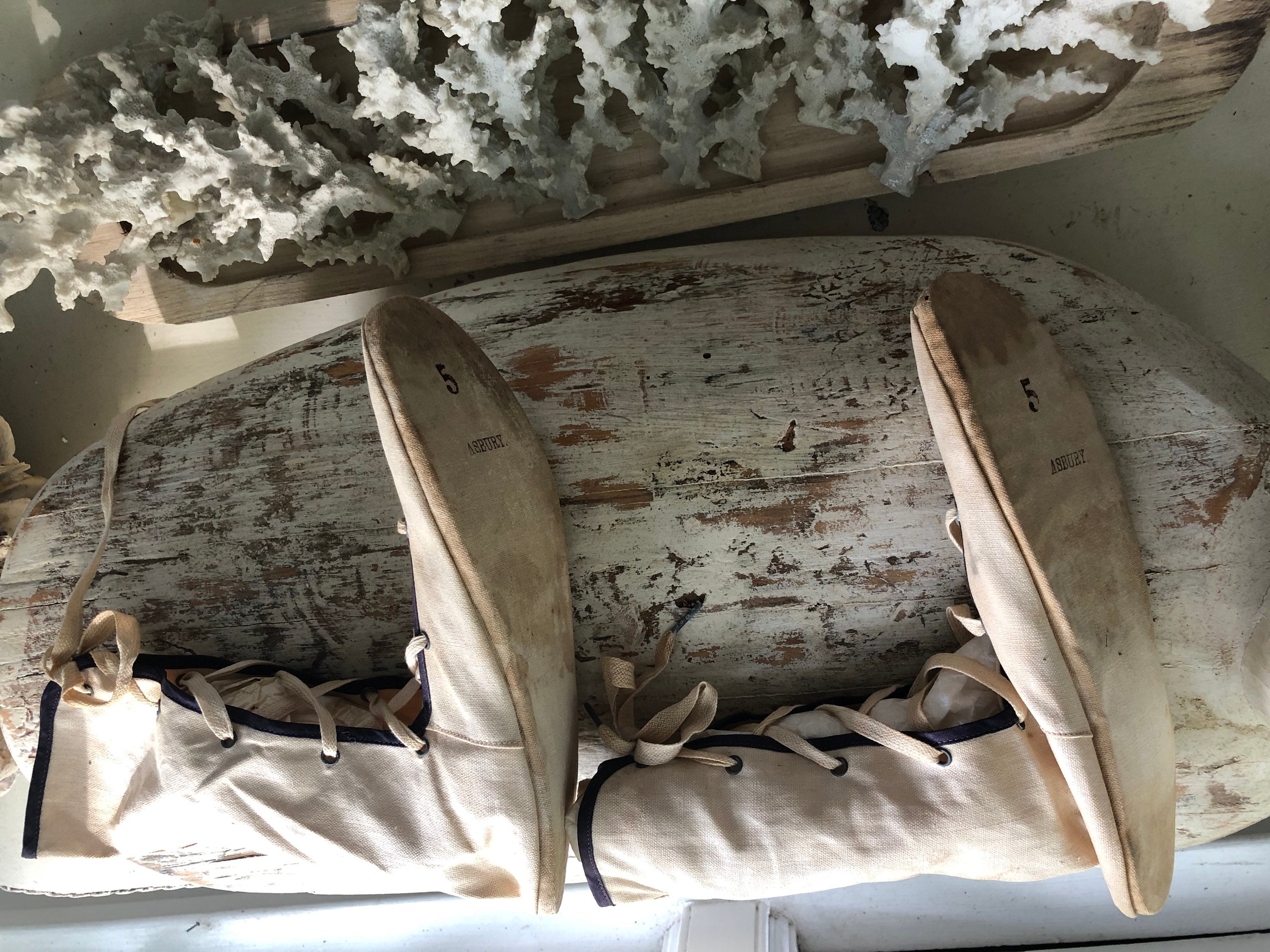 Antique 1910’s Edwardian Bathing Slippers Swim Shoes Bathing Boots ...