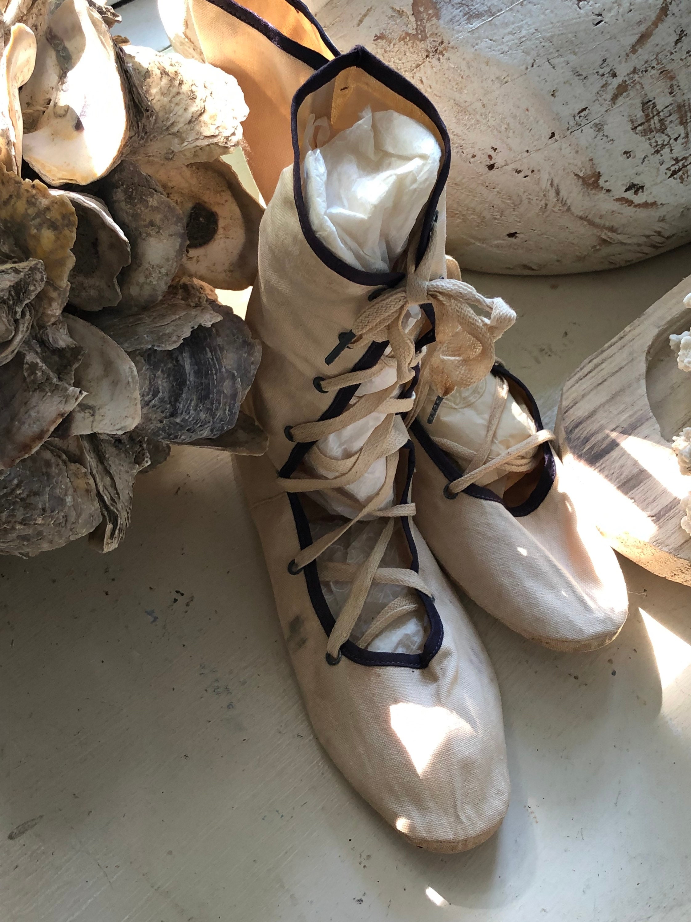 Antique 1910’s Edwardian Bathing Slippers Swim Shoes Bathing Boots ...