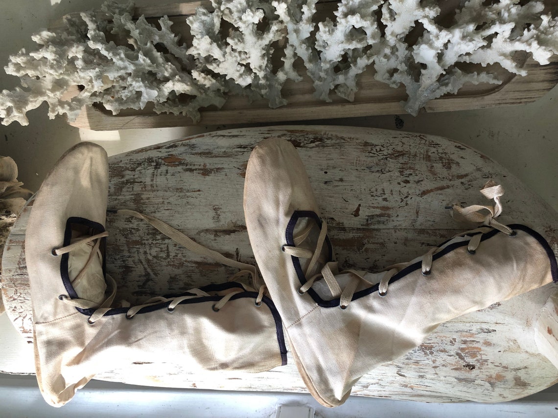 Antique 1910’s Edwardian Bathing Slippers Swim Shoes Bathing Boots ...