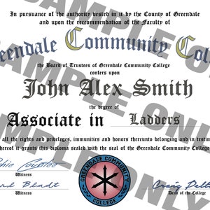 Greendale Community College Graduation Certificate NBC Community ...
