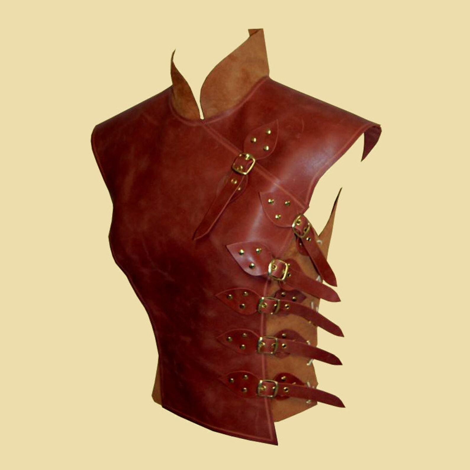 Asymetric Soft Leather Armour in Asian Style for Women - Etsy