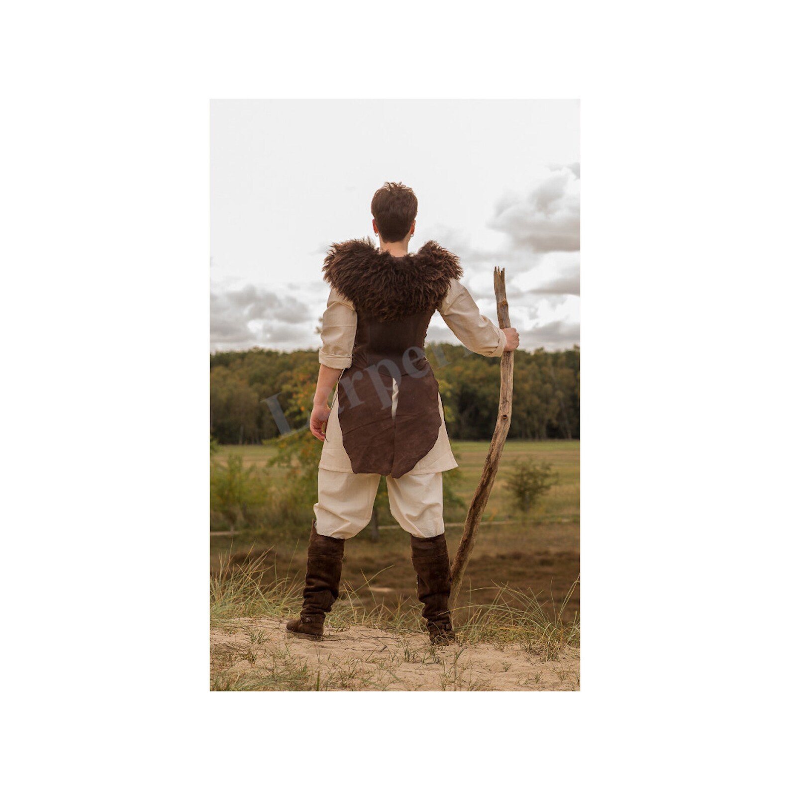 Leather Surcoat With Fur Collar for Women - Etsy