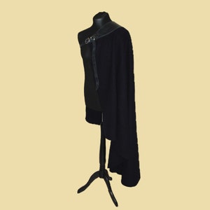 Wool Musketeer Cloak: Oiled Leather Half Cape, One Size - Etsy